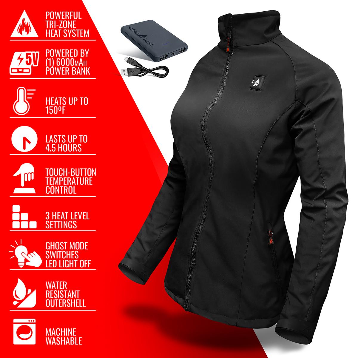 ActionHeat 5V Women's Softshell Battery Heated Jacket - My Cooling Store