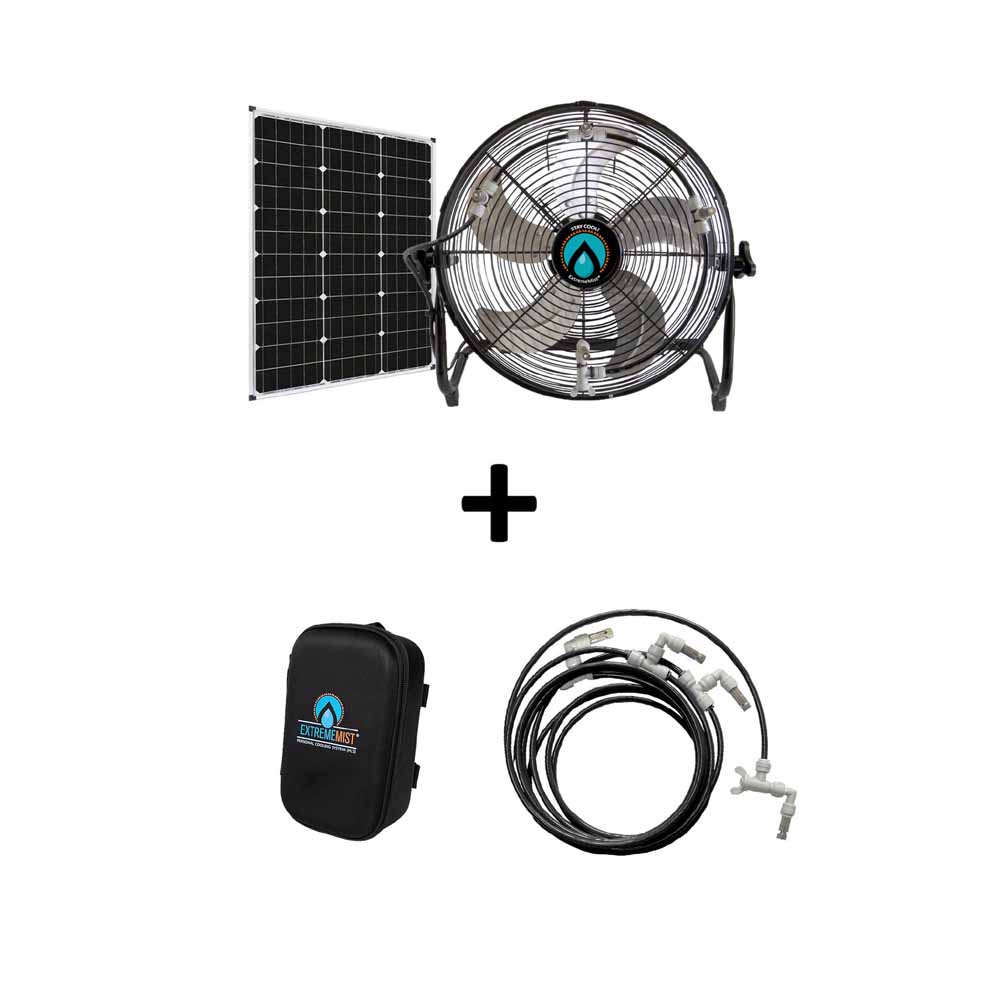 ExtremeMIST 4-n-1 Advanced Portable Misting Fan Pro with Solar Panel ...