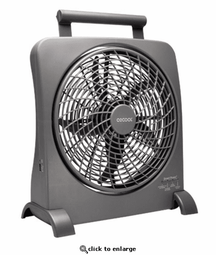 O2 Cool Treva 10" SmartPower Fan with USB Power Port & AC Adapter - My ...