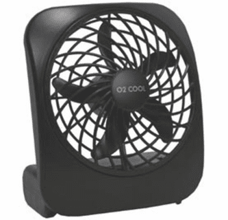 O2 Cool Treva 5" Battery Operated Portable Fan - Grey - My Cooling Store