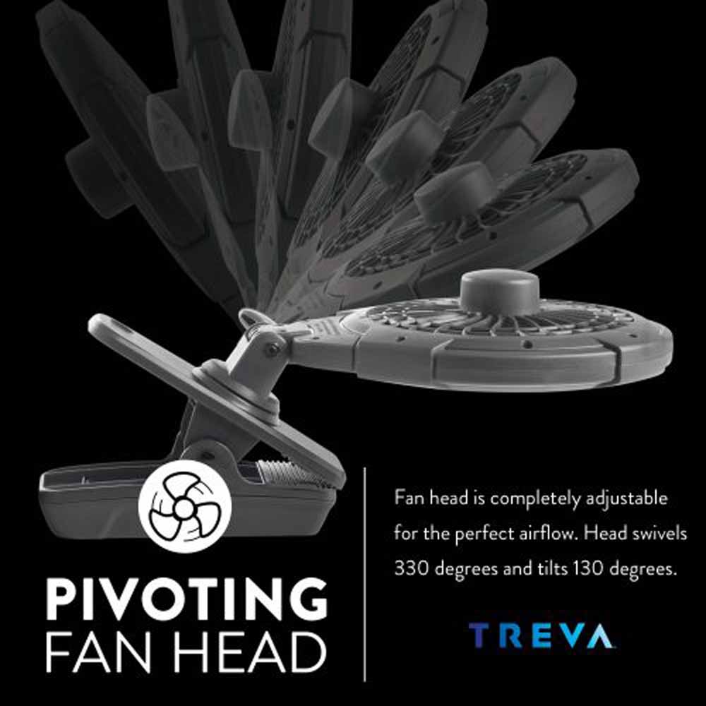 O2 Cool Treva 5 Inch Battery Operated Camping Clip Fan - Gray with ...
