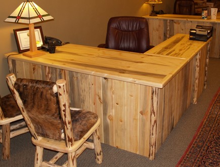 Rustic Executive Desk with Return