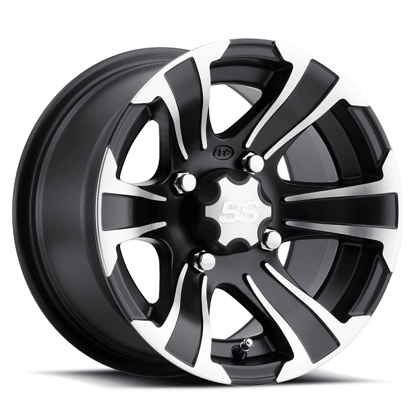 12x7 ITP SS312 Black & Machined Wheel with 4/137 bolt pattern