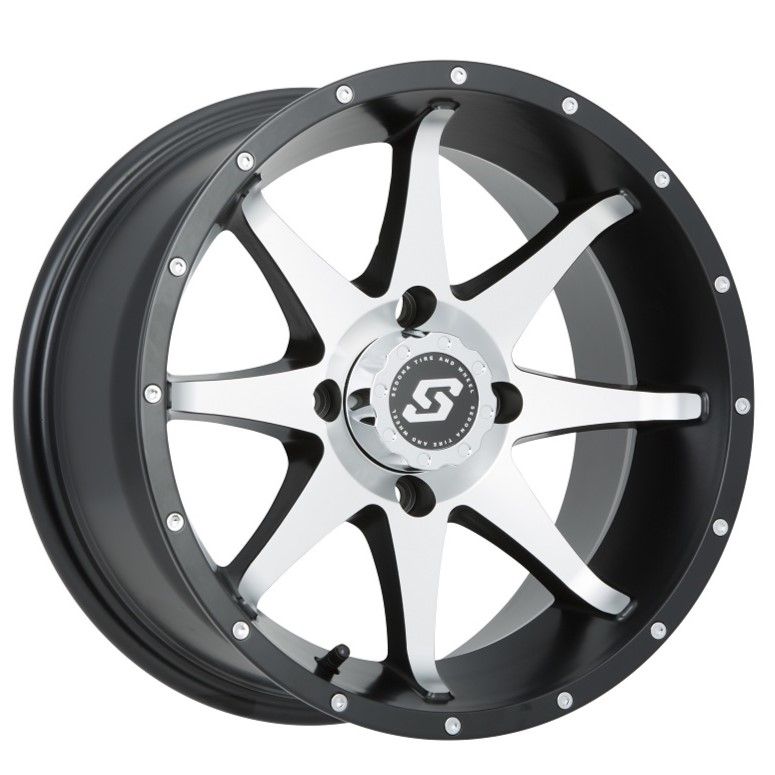 12x7 Sedona Storm Machined Wheel with 4/156 bolt pattern