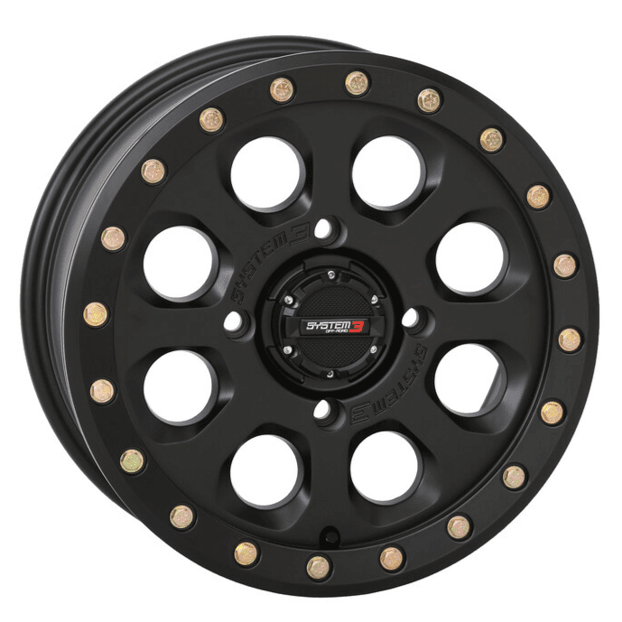 15x10 System 3 SB-7 Matte Black Beadlock Wheel with 5/4.5 pattern