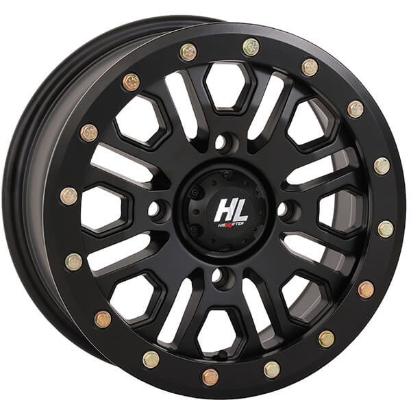15x7 HL23 Matte Black Beadlock Wheel - 4/137 | Side By Side Stuff