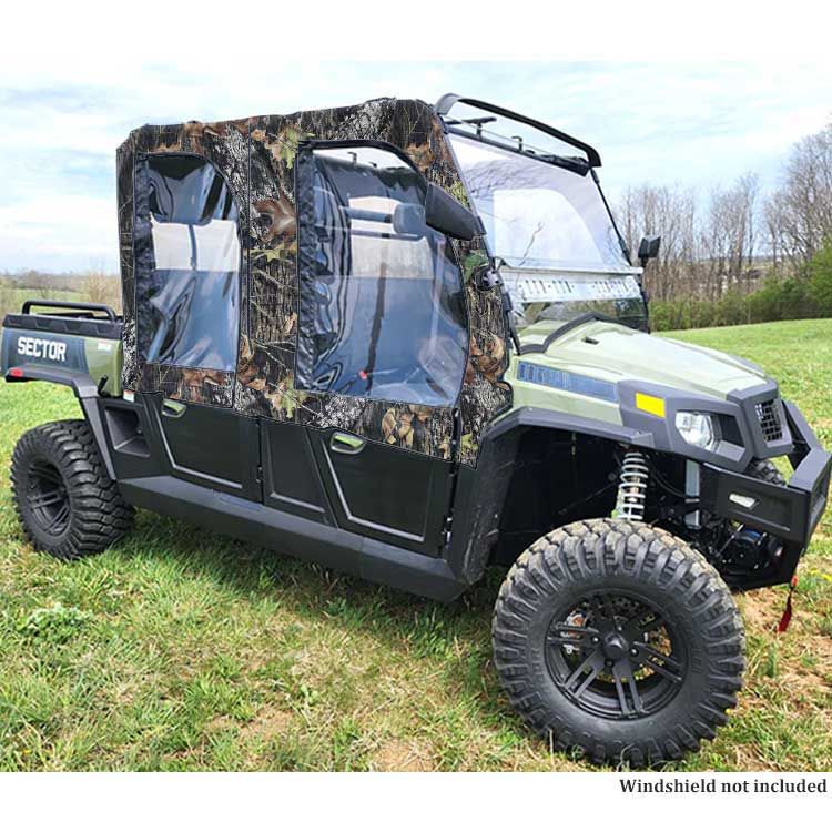 Hisun Sector 750 Crew Camo 3 Star Upper Doors & Zippered Rear Window