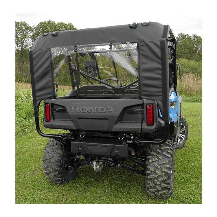 Black Honda Pioneer 1000-5 Soft Upper Doors and Zippered Rear Window