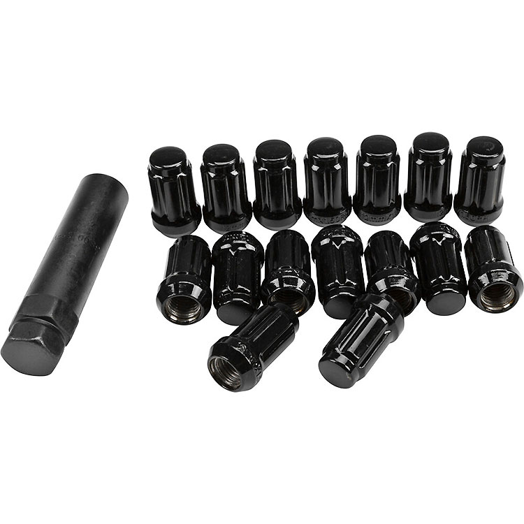 Black ITP 12mm x 1.5 Splined Lug Nuts with Key | Side By Side Stuff