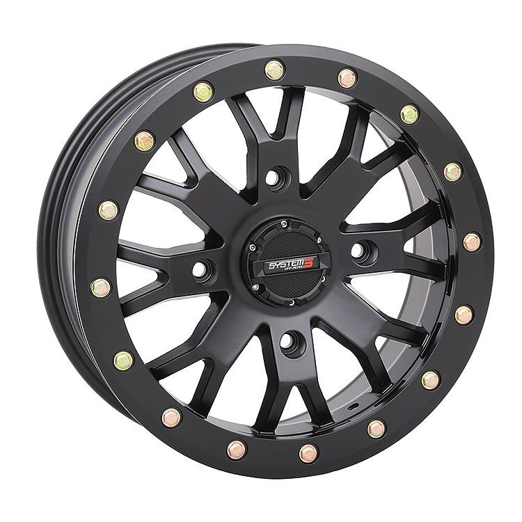 15x10 System 3 SB-4 Matte Black Beadlock Wheel in 4/156 bolt pattern