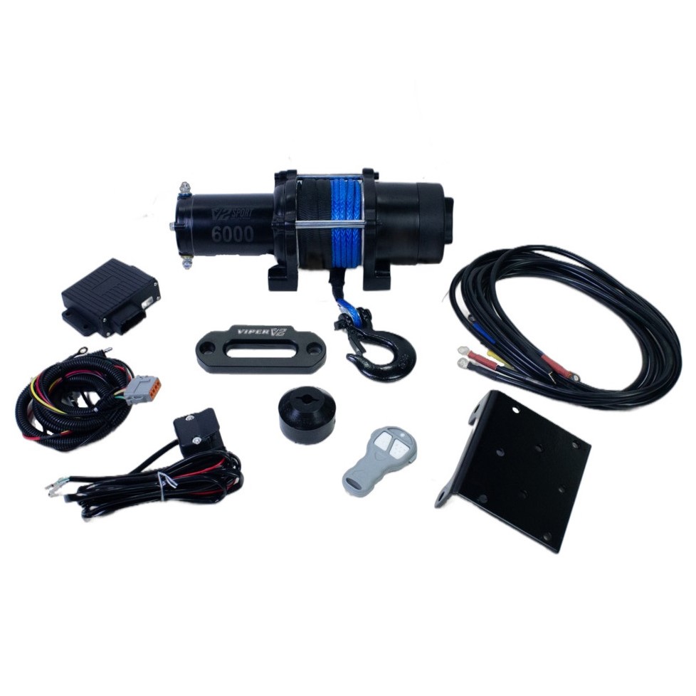 Viper V2 Sport 6000 lb. Winch w/40 ft Black Rope|Side By Side Stuff