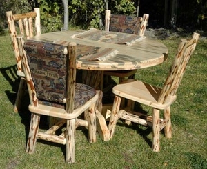 Oval Dining Table with Log Legs | Lodgecraft