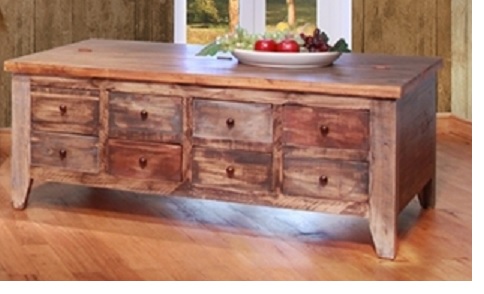 Antique Multicolor 8-Drawer Cocktail Table | Lodgecraft