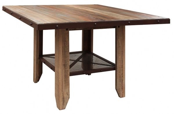 Antique Multicolor Counter Height 52-Inch Dining Table | Lodgecraft