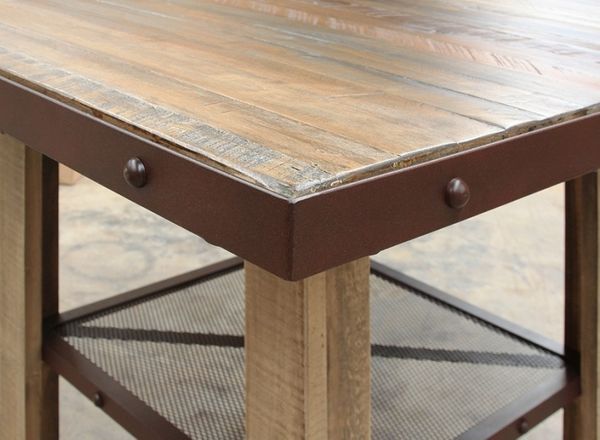 Antique Multicolor Counter Height 52-Inch Dining Table | Lodgecraft