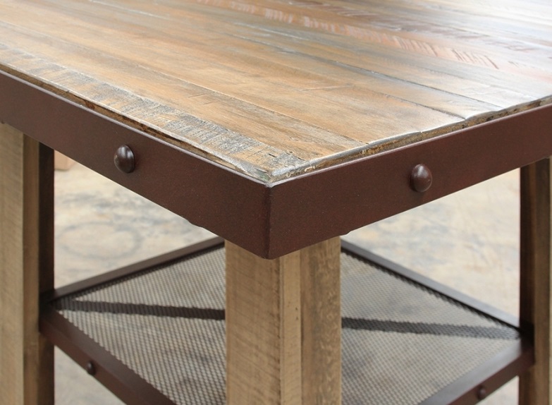 Antique Multicolor Counter Height 52-Inch Dining Table | Lodgecraft