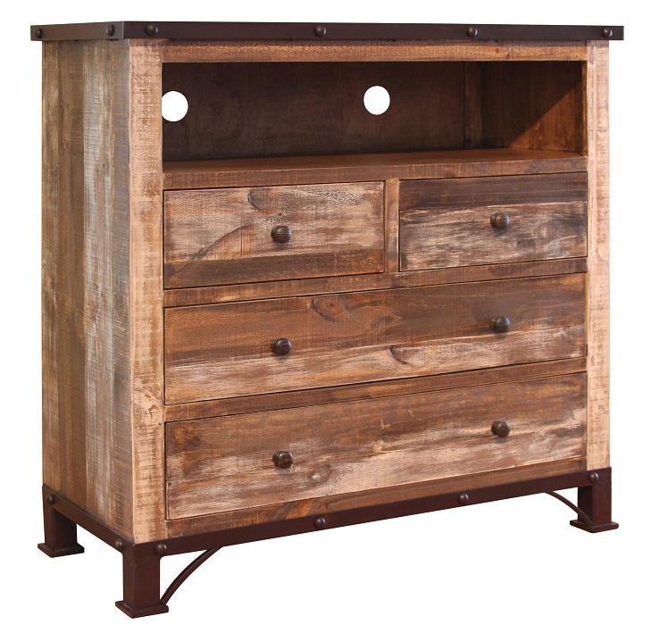 Antique Multicolored Media Chest | Lodgecraft