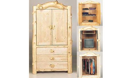 Media armoire with pocket doors store