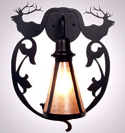 Bavarian Elk Wall Sconce|Rustic Cabin Lighting