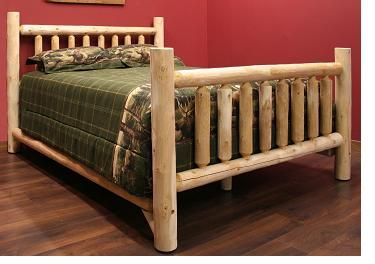 Cedar Log Low Post Queen Bed