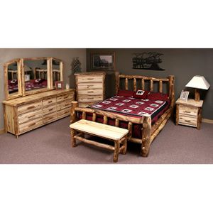 Colorado Aspen Log Bed with Short Footboard|Lodgecraft