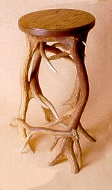 Elk Antler & Oak Bar Stool | Lodgecraft