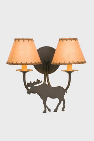 Moose Double Wall Sconce|Rustic Cabin Lighting