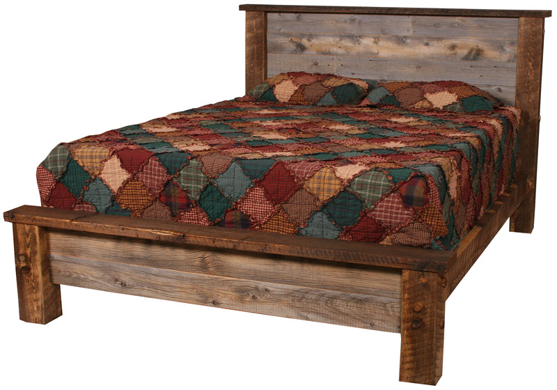 Natural Barnwood Platform Bed | Lodgecraft