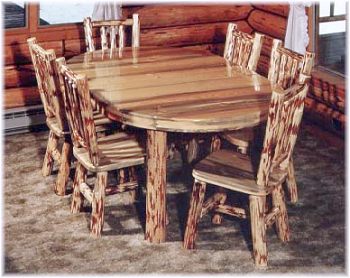 Oval Dining Table with Log Legs | Lodgecraft