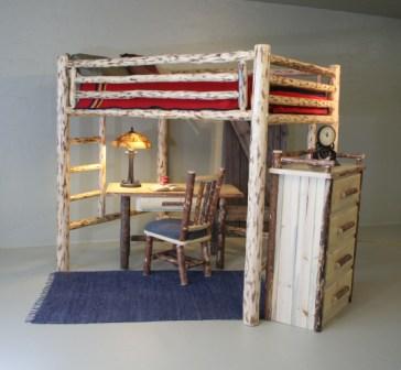 Pine Full Platform Log Bed - Rustic Beds for Sale|Lodgecraft