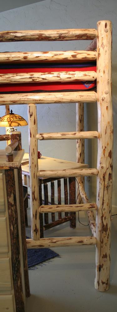 Pine Full Platform Log Bed - Rustic Beds for Sale|Lodgecraft