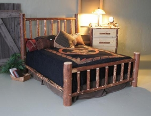Pine Full Platform Log Bed - Rustic Beds for Sale|Lodgecraft