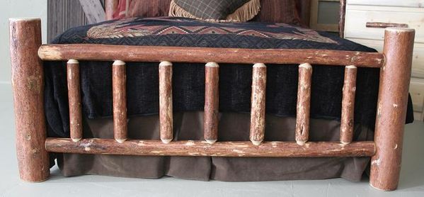 Pine Queen Mountain Log Bed - Buy Rustic Headboards|Lodgecraft