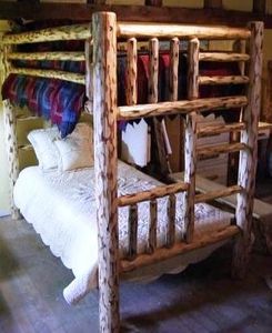 Pine Full Platform Log Bed - Rustic Beds for Sale|Lodgecraft