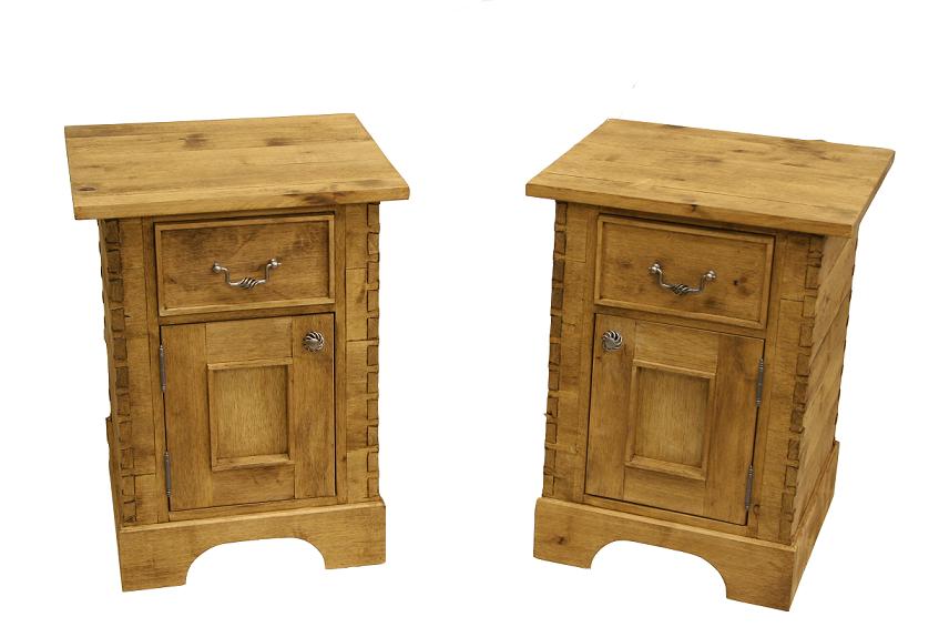 Rustic Alder Drawer & Door Side Table|Lodgecraft