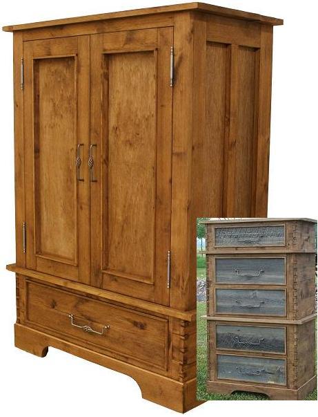Rustic Barnwood/Alder Wardrobe|Lodgecraft