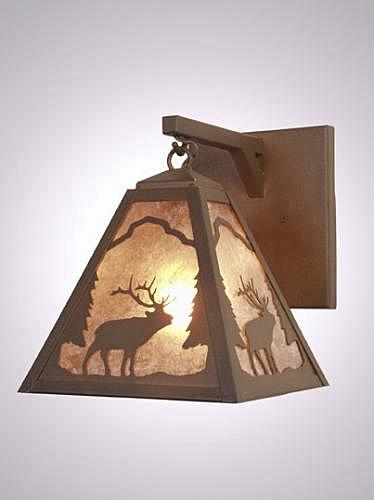 Timber Ridge Elk Hanging Wall Sconce|Rustic Cabin Lighting