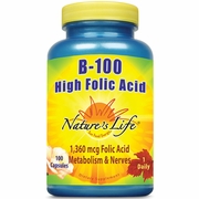 Nature's Life, B-100 High Folic Acid, 100 Capsules - SpringSunday ...