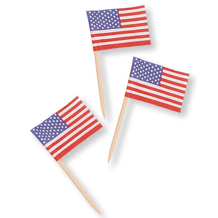 Wholesale American Flag Picks 600 ct - Napkins.com