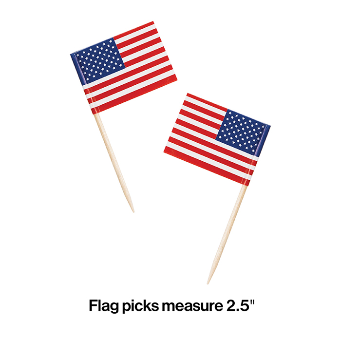 Wholesale American Flag Picks 600 ct - Napkins.com