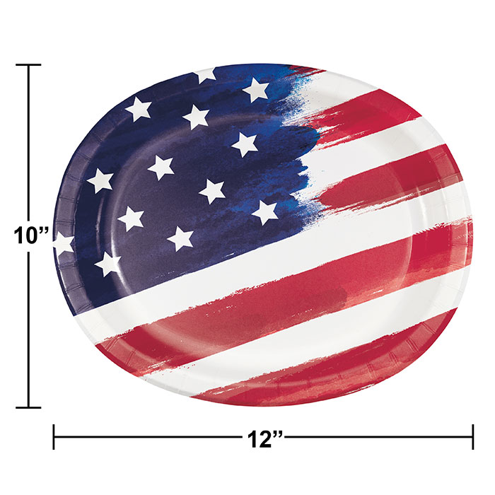 Wholesale Painterly Patriotic Oval Paper Plates - Napkins.com