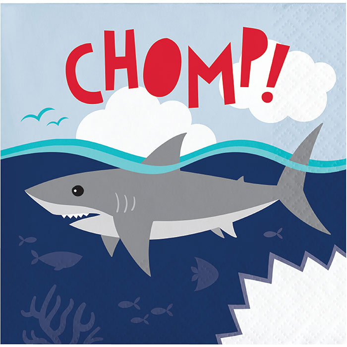 Wholesale Shark Party Chomp Beverage Napkins 192 ct - Napkins.com