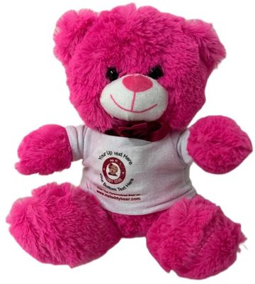 #TC66, 7" HOT PINK BEAR WITH LOGO - Personalized bear $5 (TC)