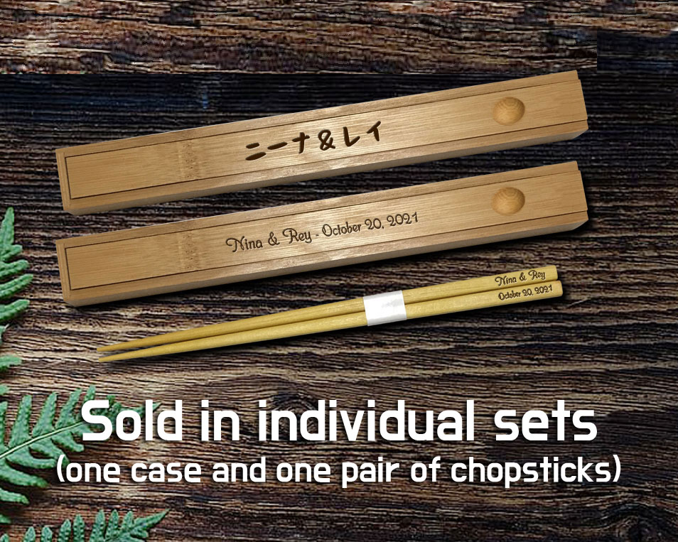 Engraved Bamboo Chopsticks with Engraved Case - No Minimum!
