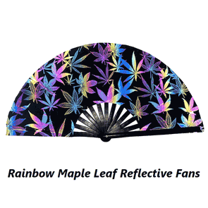Rainbow Reflective Clacking Fans, Dance or Party Fan