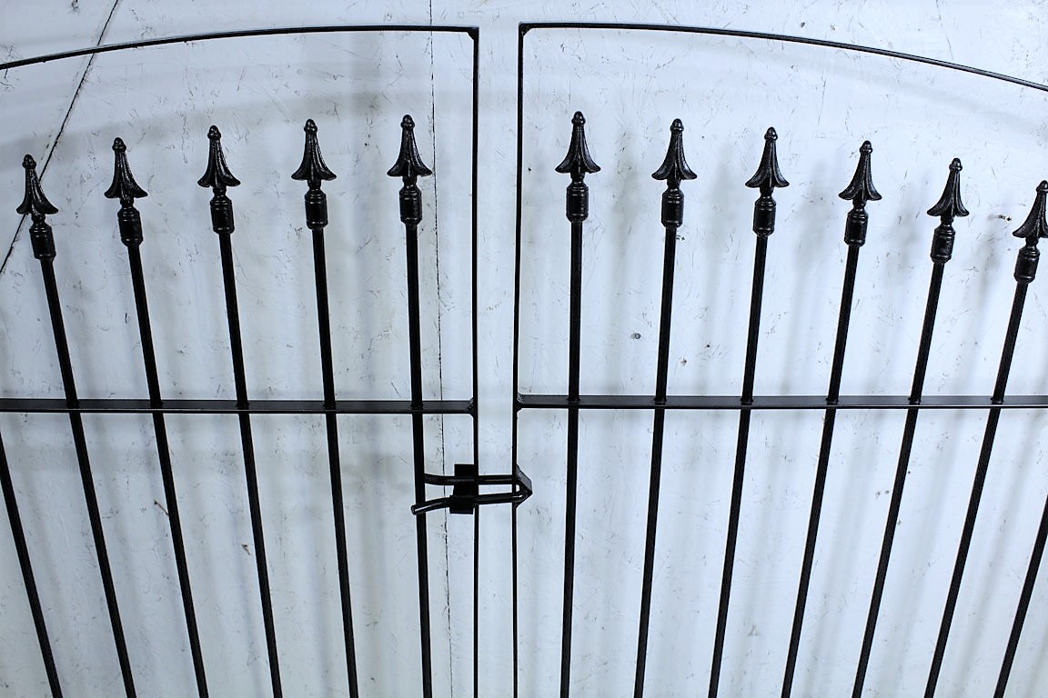 4' x 8' Wide Wrought Iron Center Divide Entry Gate - 4' Tall Wrought ...