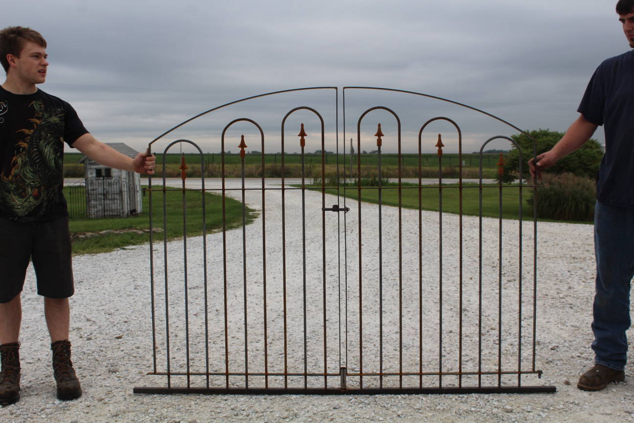 4ft Tall by 6ft Wide Entry Gate - Wrought Iron Center Divide - 4' Tall ...