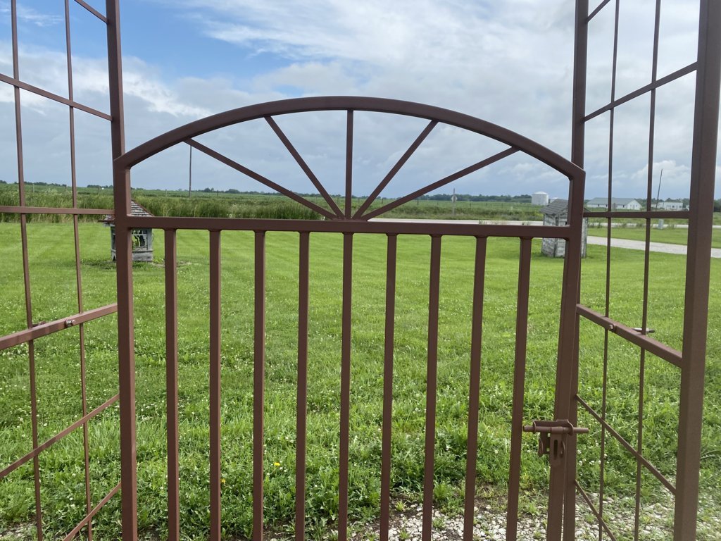 5ft Tall Sunburst Wrought Iron Entrance Gate - Entry Gates & Fencing Gates