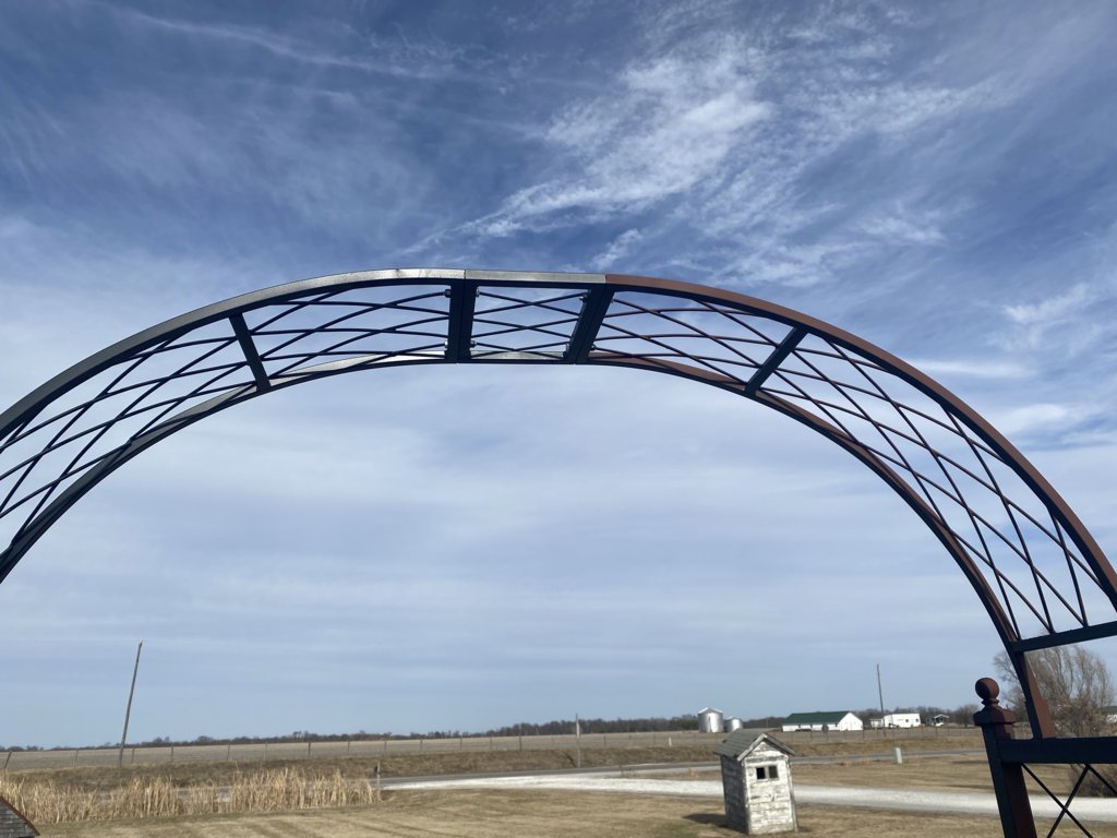 Henry Custom Width Wrought Iron Arbor - Wide Arch Entrance - Metal ...