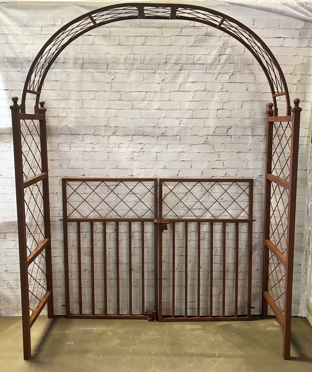 Henry Custom Width Wrought Iron Arbor - Wide Arch Entrance - Metal ...